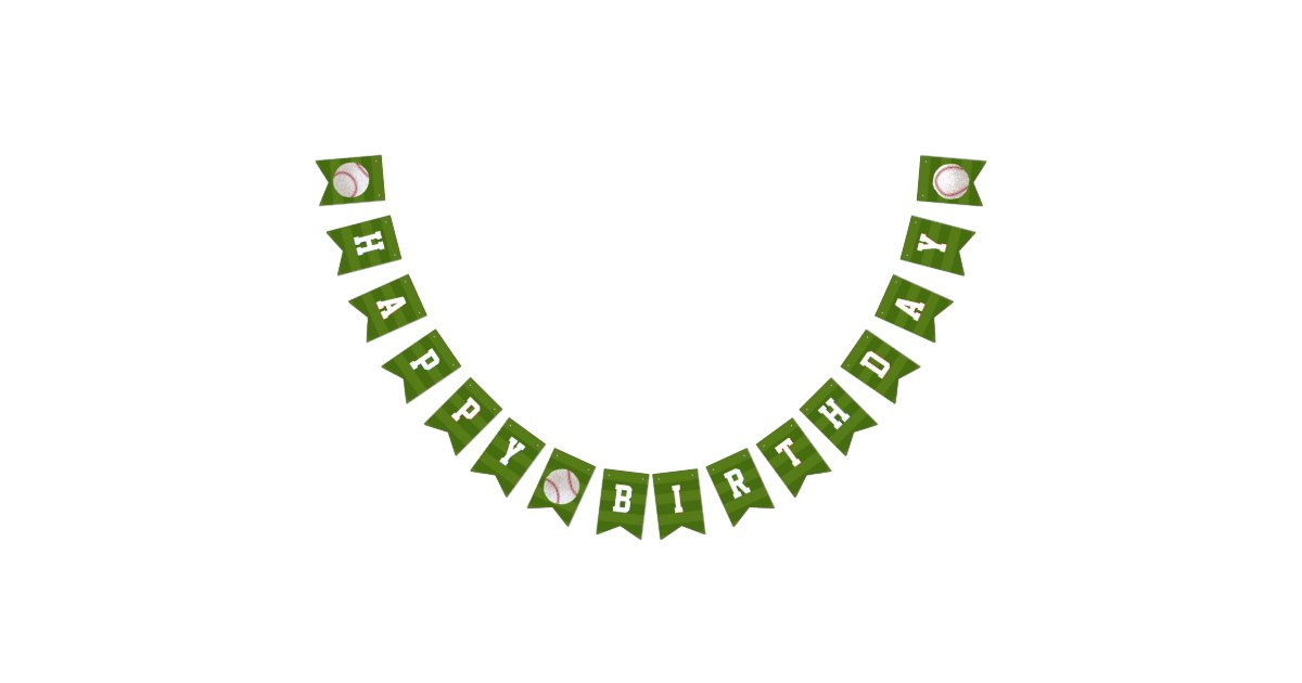 Baseball Birthday Party Bunting Flags | Zazzle