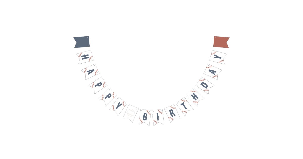 Baseball Birthday Party Bunting Flags | Zazzle