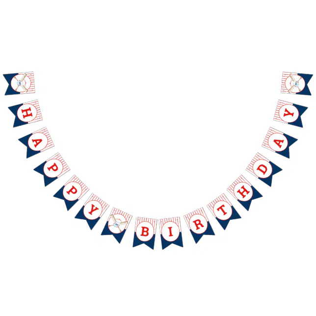 Baseball Birthday Party Bunting Flags | Zazzle