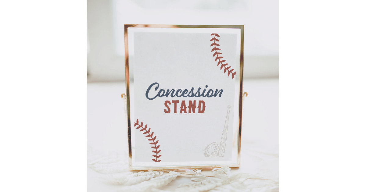Baseball Birthday Party Concession Stand Poster | Zazzle