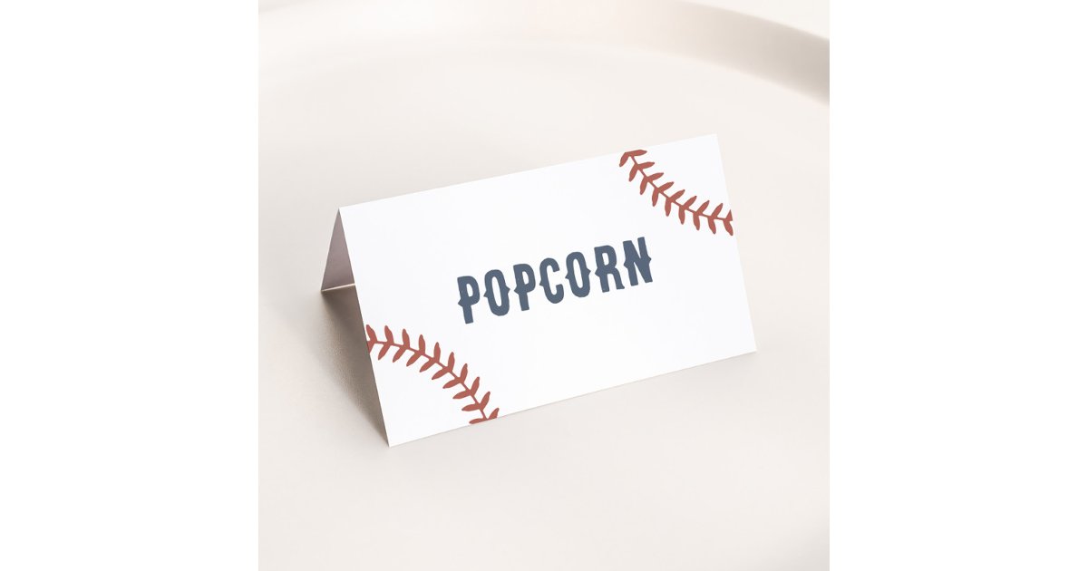 Baseball Birthday Party Food Labels Place Card | Zazzle