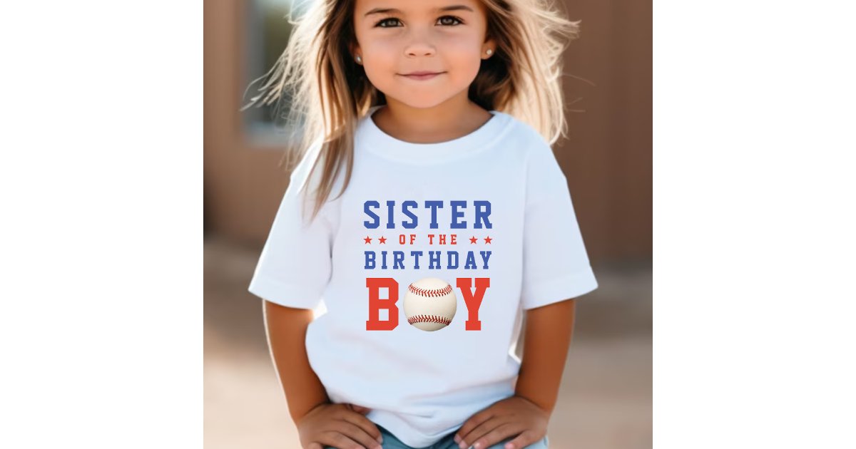 Baseball Birthday Party Sibling Sister T-Shirt | Zazzle
