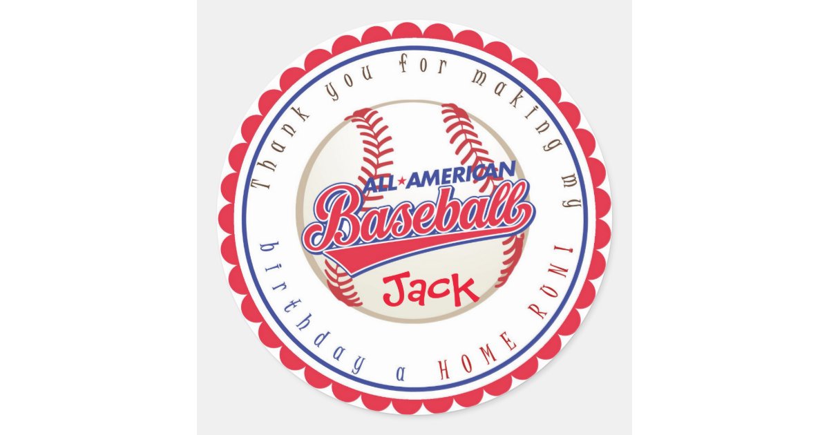 Baseball Birthday Stickers | Zazzle