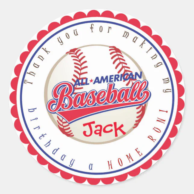 Baseball Birthday Stickers | Zazzle
