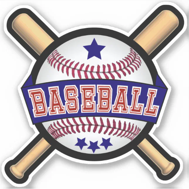 Baseball - Blue - Kiss-Cut Sticker | Zazzle