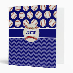 Baseball Blue Personalized Binder | Zazzle