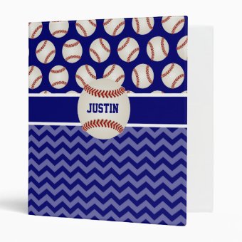 Baseball Blue Personalized Binder | Zazzle
