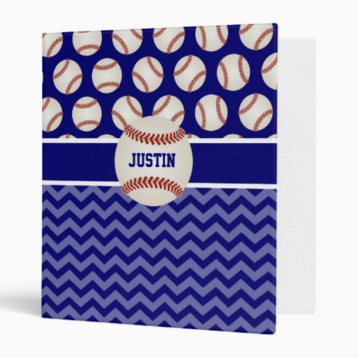 Baseball Blue Personalized Binder | Zazzle