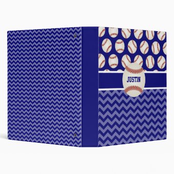Baseball Blue Personalized Binder | Zazzle