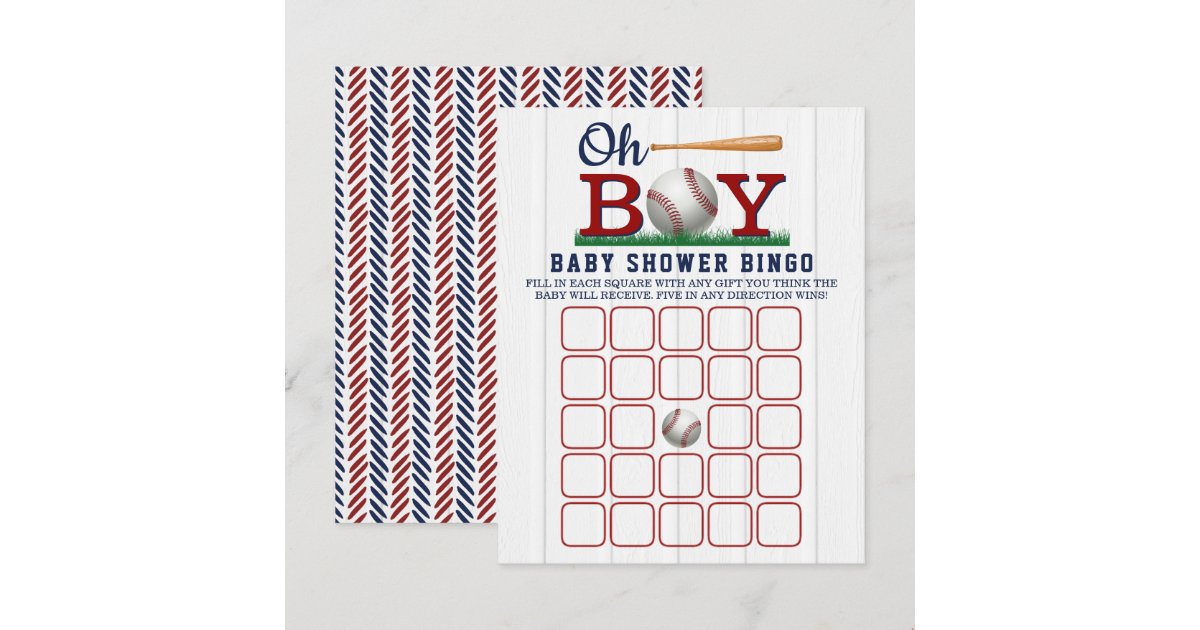 Baseball Boys Baby Shower Bingo | Zazzle