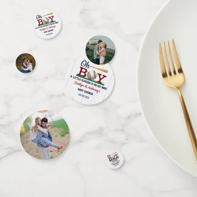 Baseball Boys Baby Shower Confetti | Zazzle