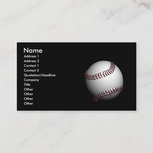 baseball business card | Zazzle