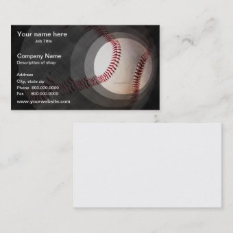 Baseball Business Card | Zazzle