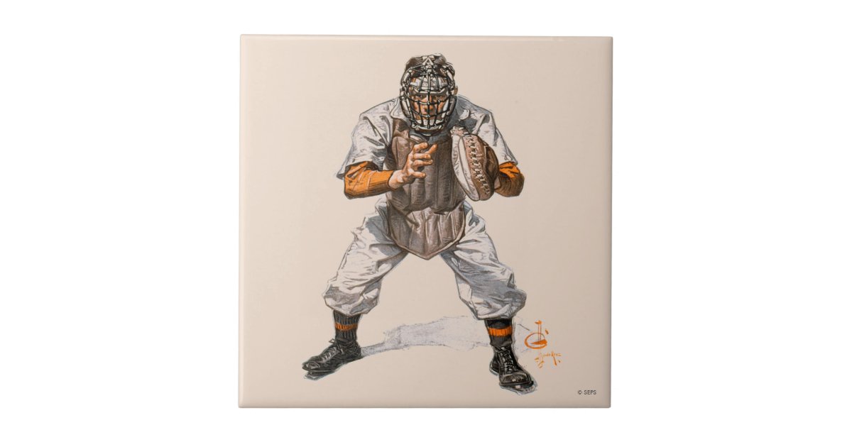 Baseball Catcher Ceramic Tile | Zazzle