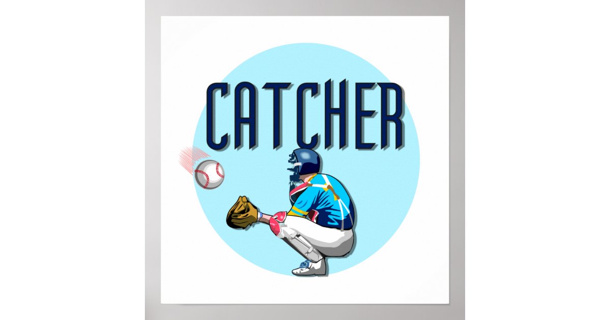 Baseball Catcher T-shirts and Gifts Poster | Zazzle