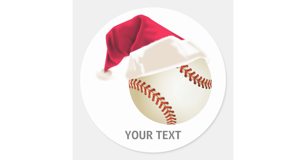 baseball christmas classic round sticker | Zazzle