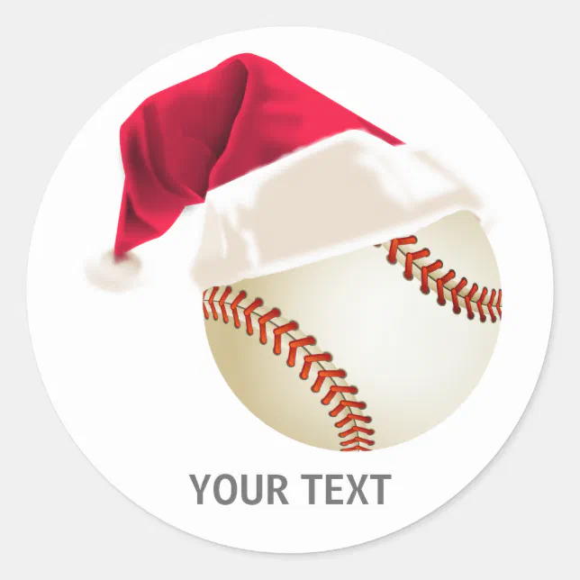 baseball christmas classic round sticker | Zazzle
