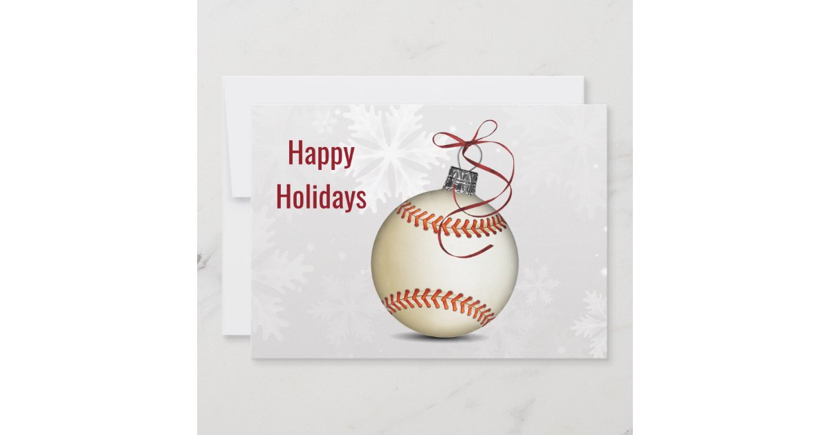 baseball Christmas greetings Holiday Card | Zazzle