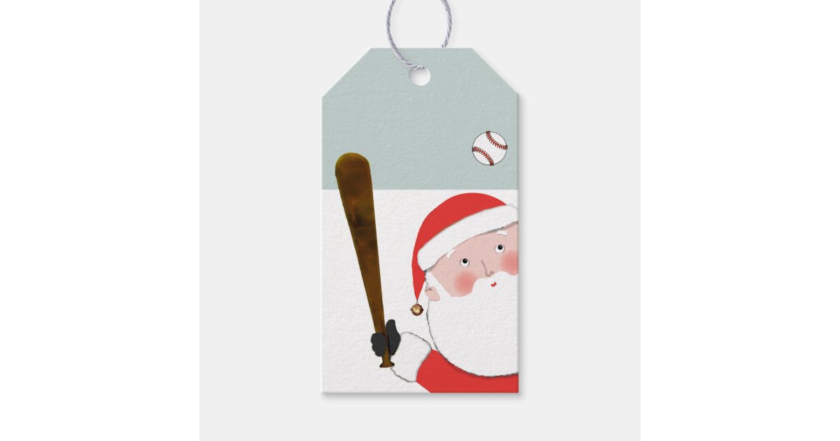 Baseball Christmas Holiday Gift Tags | Zazzle