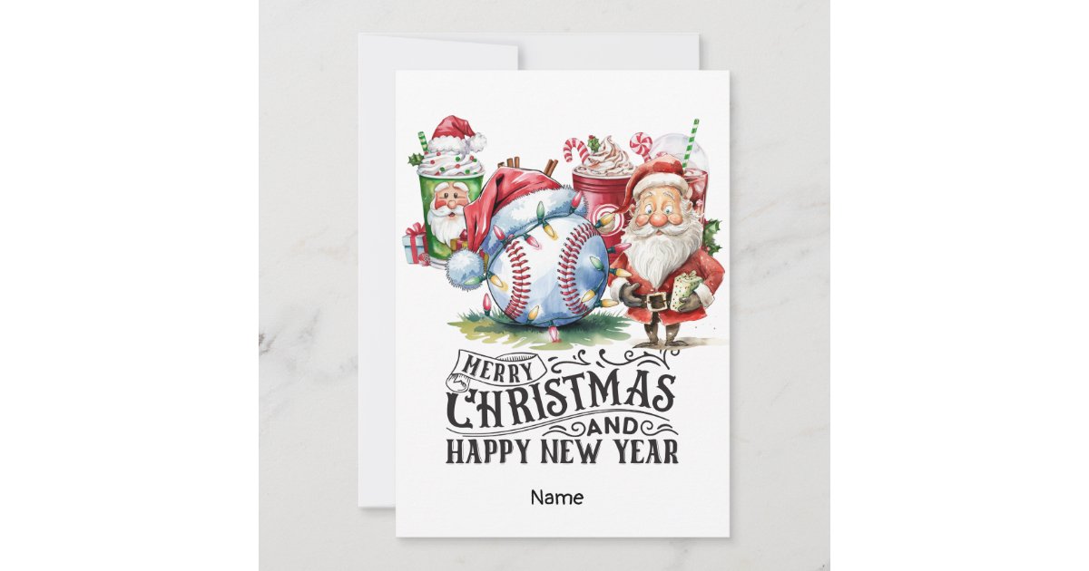 Baseball Christmas themed Holiday Card | Zazzle