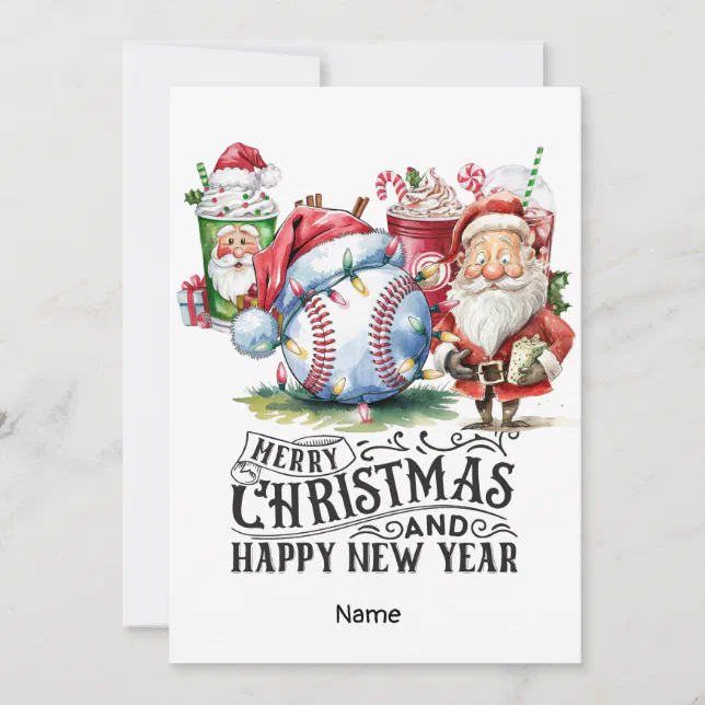 Baseball Christmas themed Holiday Card | Zazzle