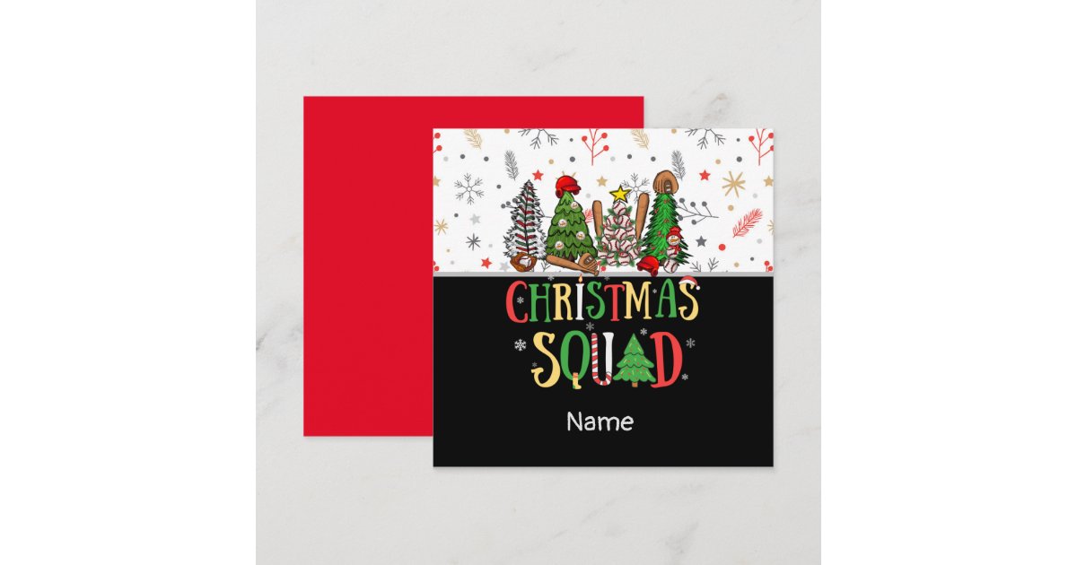 Baseball Christmas Tree Snowflake Holiday Card | Zazzle