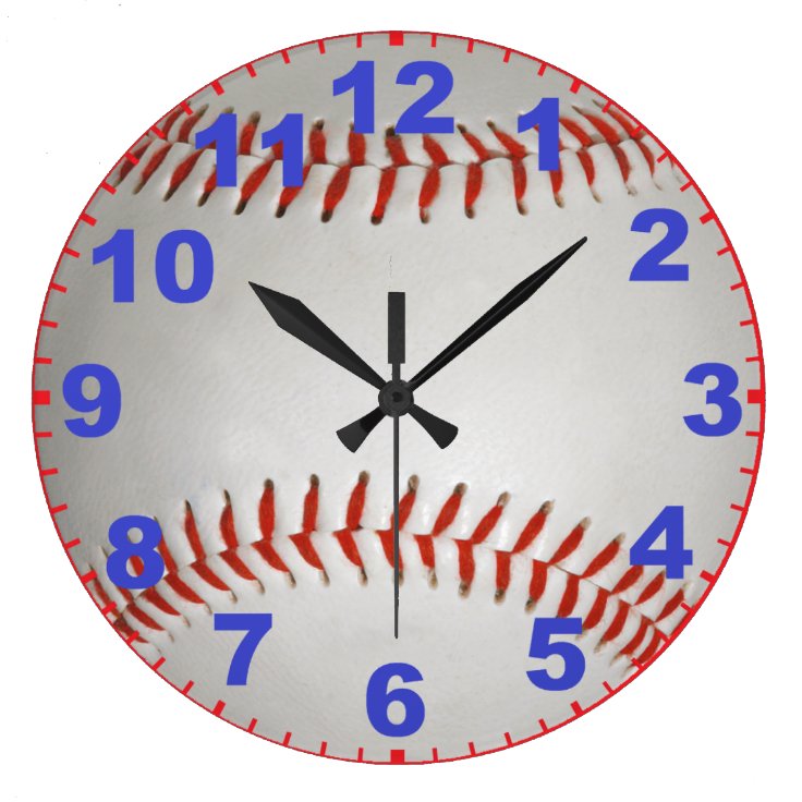 Baseball Clock With Numbers | Zazzle