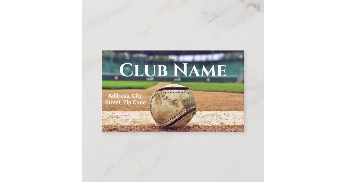 Baseball Club Name Field Landscape Photo Modern Business Card | Zazzle