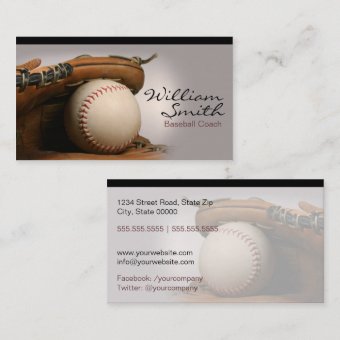 Baseball Coach Business Card | Zazzle