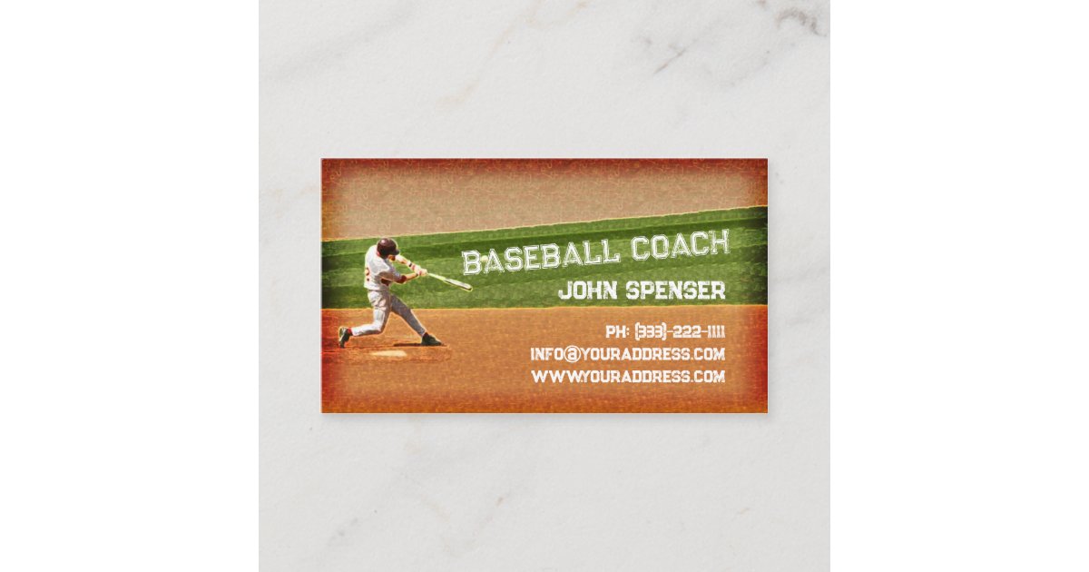 Baseball Coach Business Card | Zazzle
