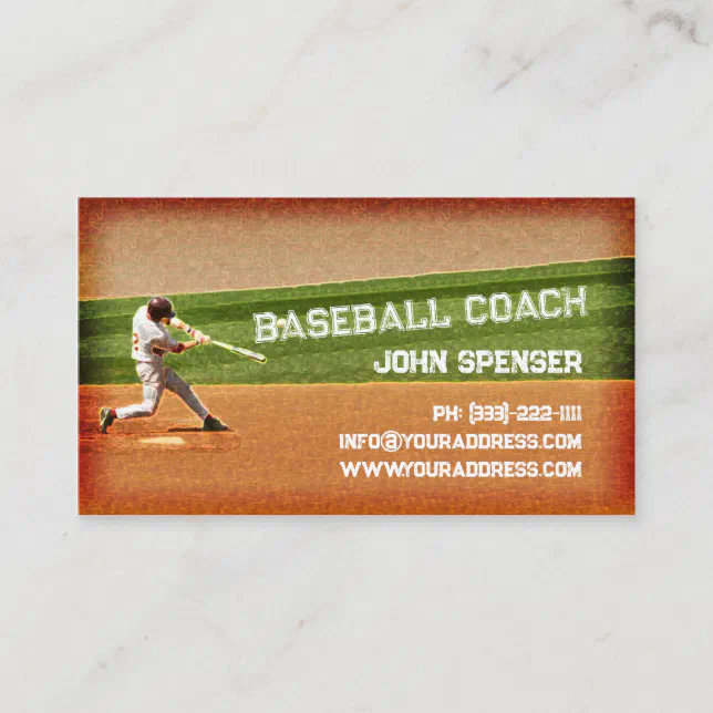 Baseball Coach Business Card | Zazzle