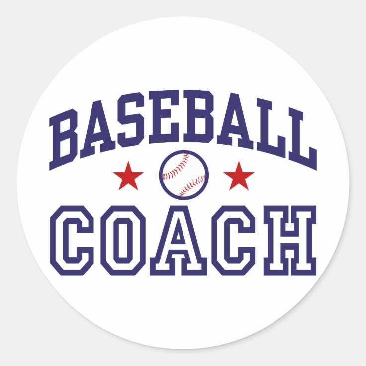 Baseball Coach Classic Round Sticker | Zazzle