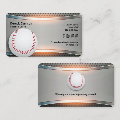 Baseball Coach | Professional Business Card | Zazzle