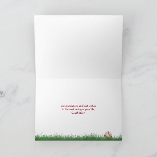 Baseball Coach Retirement Card | Zazzle