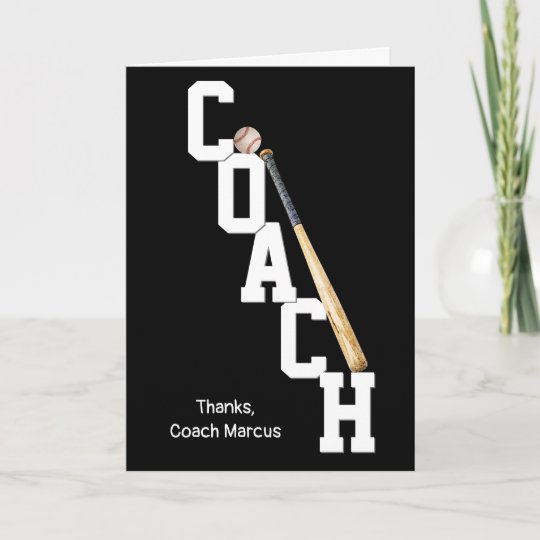 Baseball Coach Thank You Card | Zazzle.com