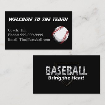 Baseball Coaches Contact card | Zazzle