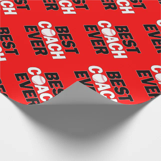 Baseball Coach's Best Coach Ever Sports Team Party Wrapping Paper | Zazzle