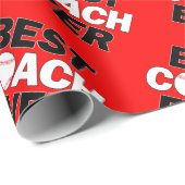 Baseball Coach's Best Coach Ever Sports Team Party Wrapping Paper | Zazzle