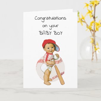 Baseball Congratulations on your Baby Boy Card | Zazzle