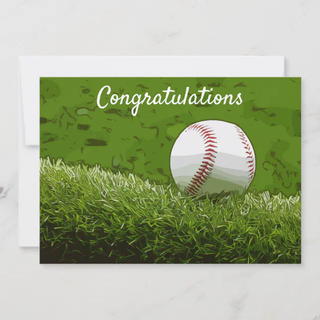 Baseball Congratulations with ball watercolor | Zazzle