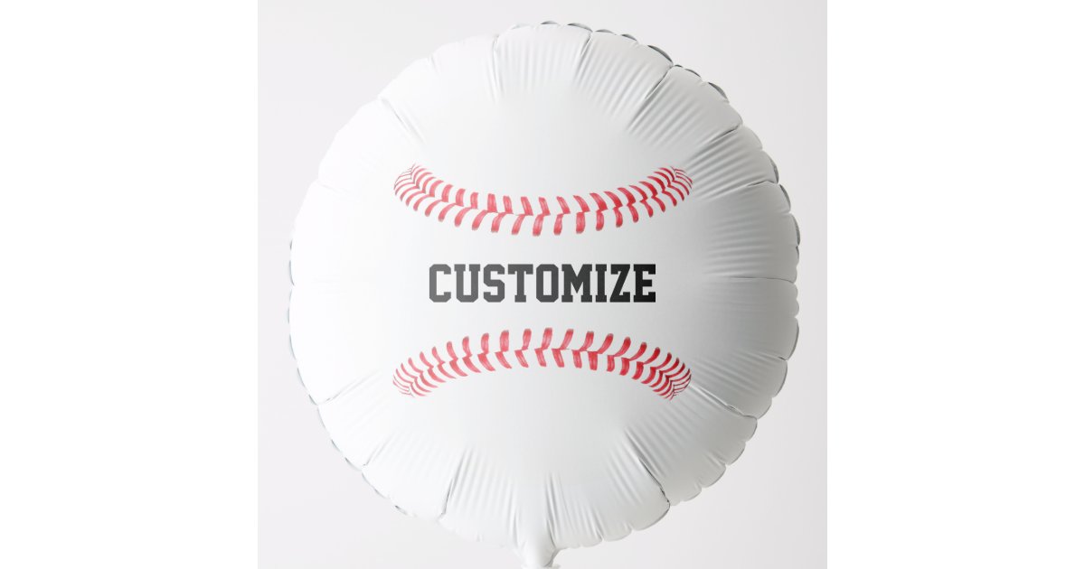 Baseball Custom Team Name or Text Party Balloon | Zazzle