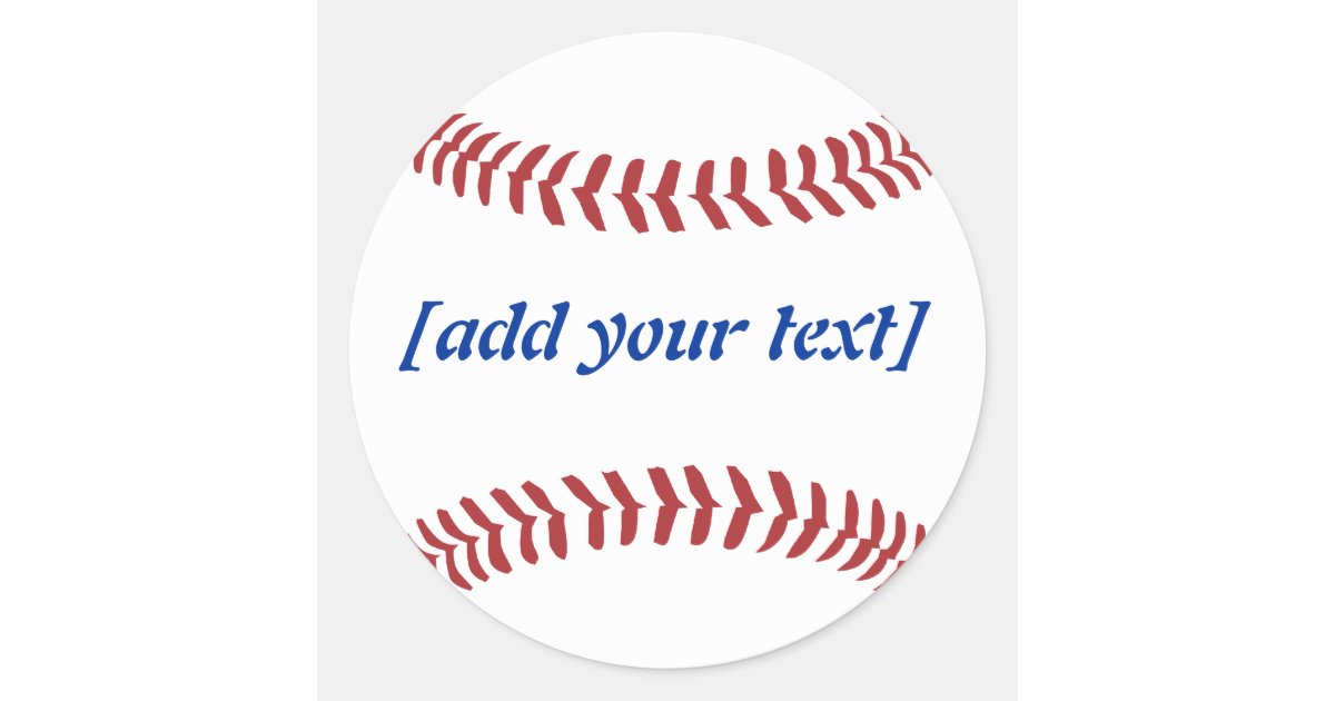Baseball [custom text] classic round sticker | Zazzle