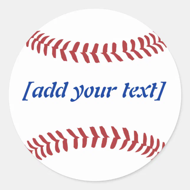 Baseball [custom text] classic round sticker | Zazzle