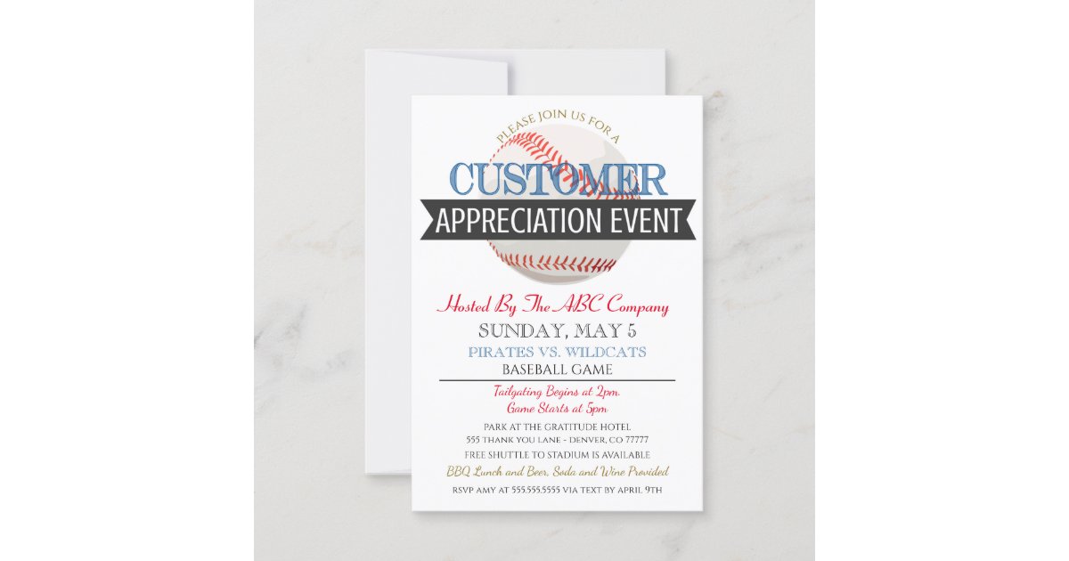 Baseball Customer Appreciation Invitation | Zazzle