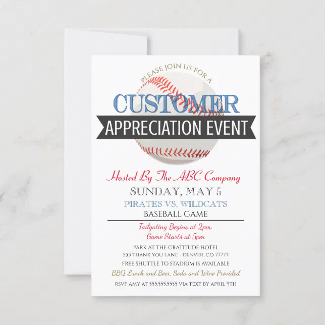 Baseball Customer Appreciation Invitation | Zazzle