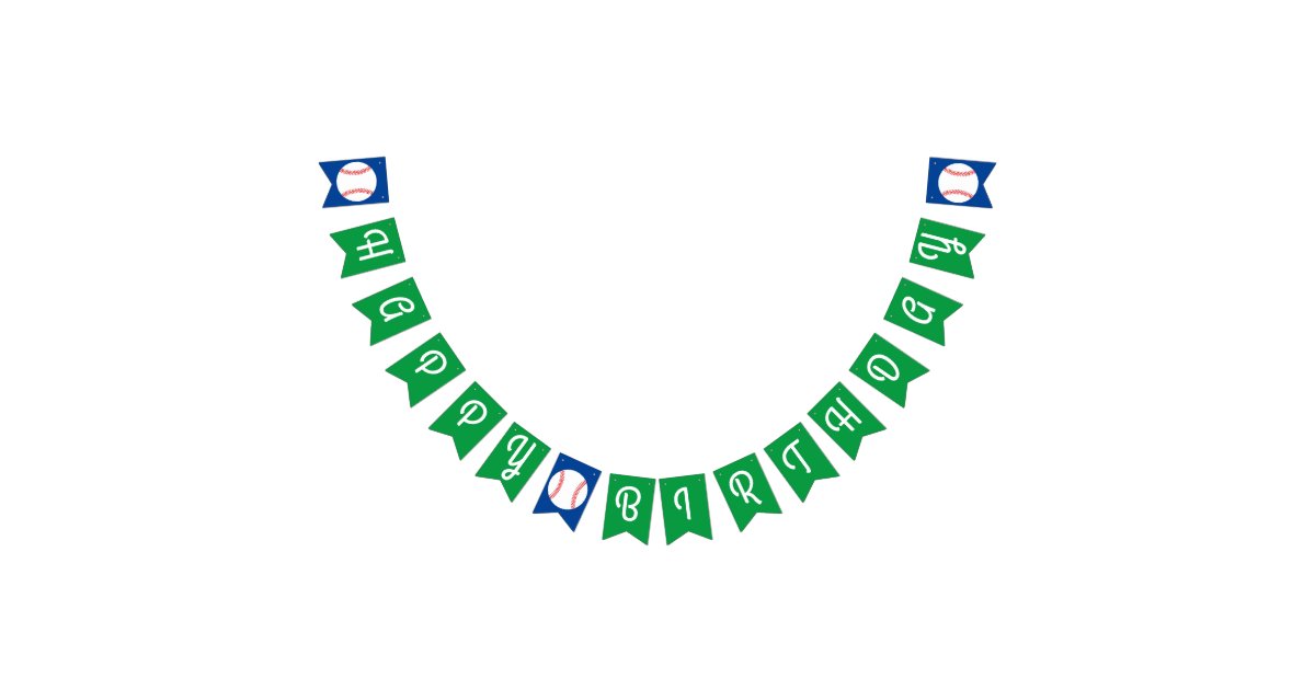 Baseball Cute Sports 1st Birthday Party Bunting Flags | Zazzle