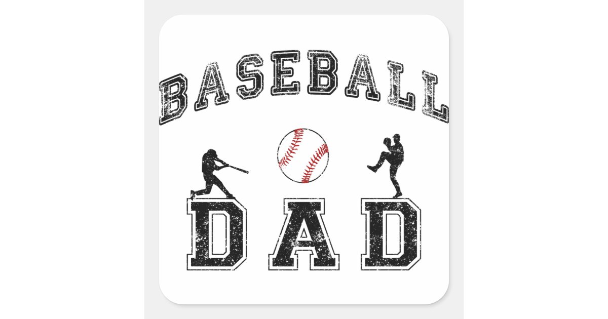 Baseball DAD Square Sticker | Zazzle