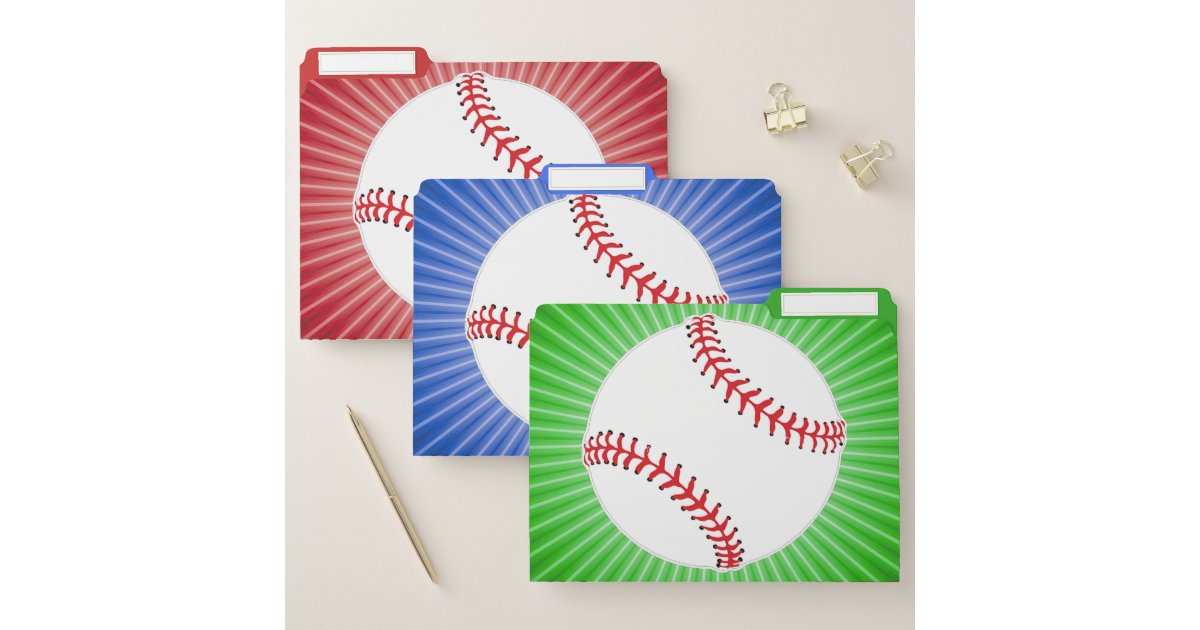Baseball Design File Folders Set | Zazzle