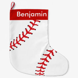 Baseball Design Large Christmas Stocking | Zazzle