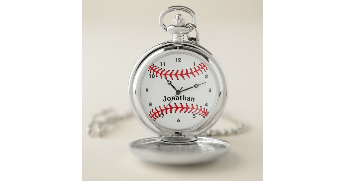 Baseball Design Pocket Watch | Zazzle
